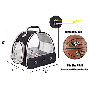 Bird Travel Carrier, Portable Small Bird Parrot Parakeet Carrier with Standing Perch and Stainless Steel Tray, Side Access Window Collapsible