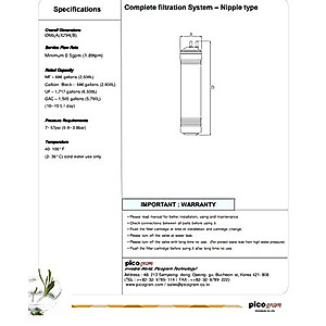 PicoGram Pre-Carbon Under-Sink Water Filter 8" 11" (8" (19.5cm))