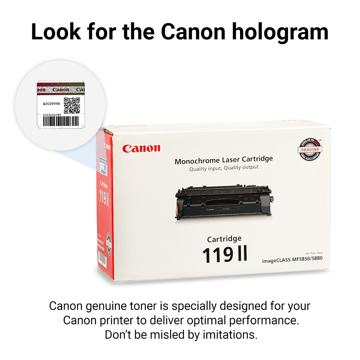 Canon Genuine Toner, Cartridge 119 II Black, High Capacity (3480B001), 1 Pack, for Canon imageCLASS MF5800 /5900/6100 Series, MF410 Series, LBP6300 / 6600 Series, LBP250 Series Laser Printers