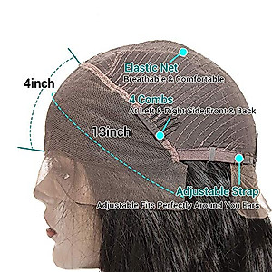 Geeta Human Hair Lace Front 13x4 Wigs Bob 10 Inch 180 Density Brazilian Virgin Human Hair Short Bob Wigs Straight Hair Natural Color