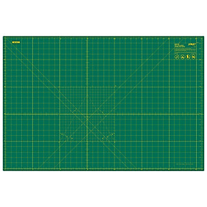 OLFA 24" x 36" Self Healing Rotary Cutting Mat (RM-MG) - Double Sided 24x36 Inch Cutting Mat with Grid for Quilting, Sewing, Fabric, & Crafts, Designed for Use with Rotary Cutters (Green)