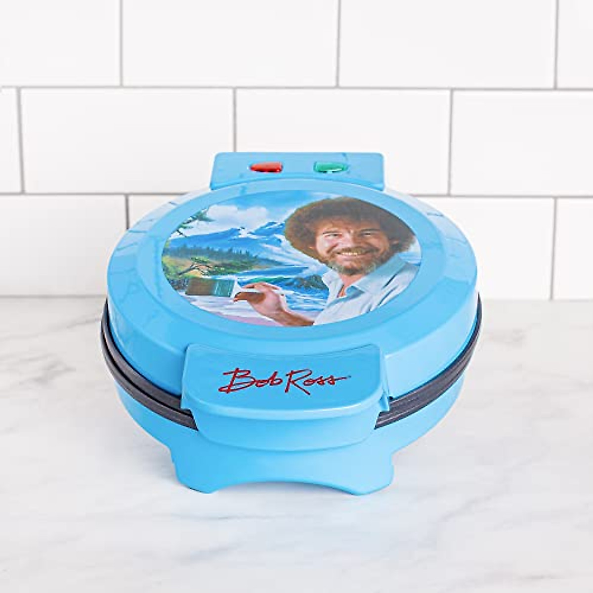 Uncanny Brands Bob Ross Waffle Maker - Bob's Iconic Face on Your Waffles - Waffle Iron