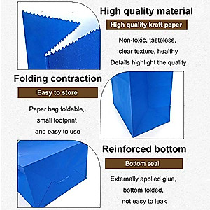 KEYYOOMY 100 CT Small Paper Bags Navy Blue Paper Party Bags for Wedding Shower Kid’s Birthday Party (Royal Blue, 100 CT, 3.1 X 5.1 X 9.4 In)