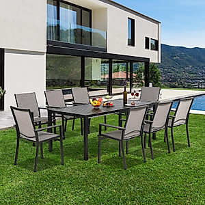 MEOOEM Patio Dining Chairs Set of 2, Outdoor Patio Chair Textilene Metal Chairs Weather Resistant Modern Furniture for Garden Backyard