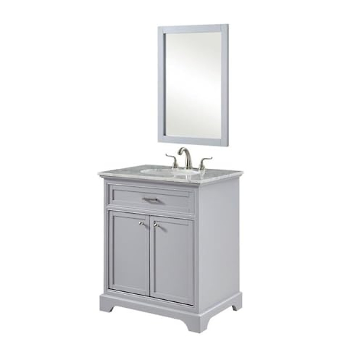 Elegant Kitchen and Bath 30 inch Single Bathroom Vanity Cabinet Set - Light Grey
