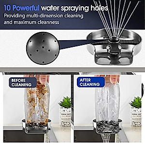Metal Glass Rinser for Kitchen Sink,Bottle Washer,Faucet Bar Glass Rinser,Kitchen Sink Cup Rinser,Cup Cleaner for Sink,Brush Stainless