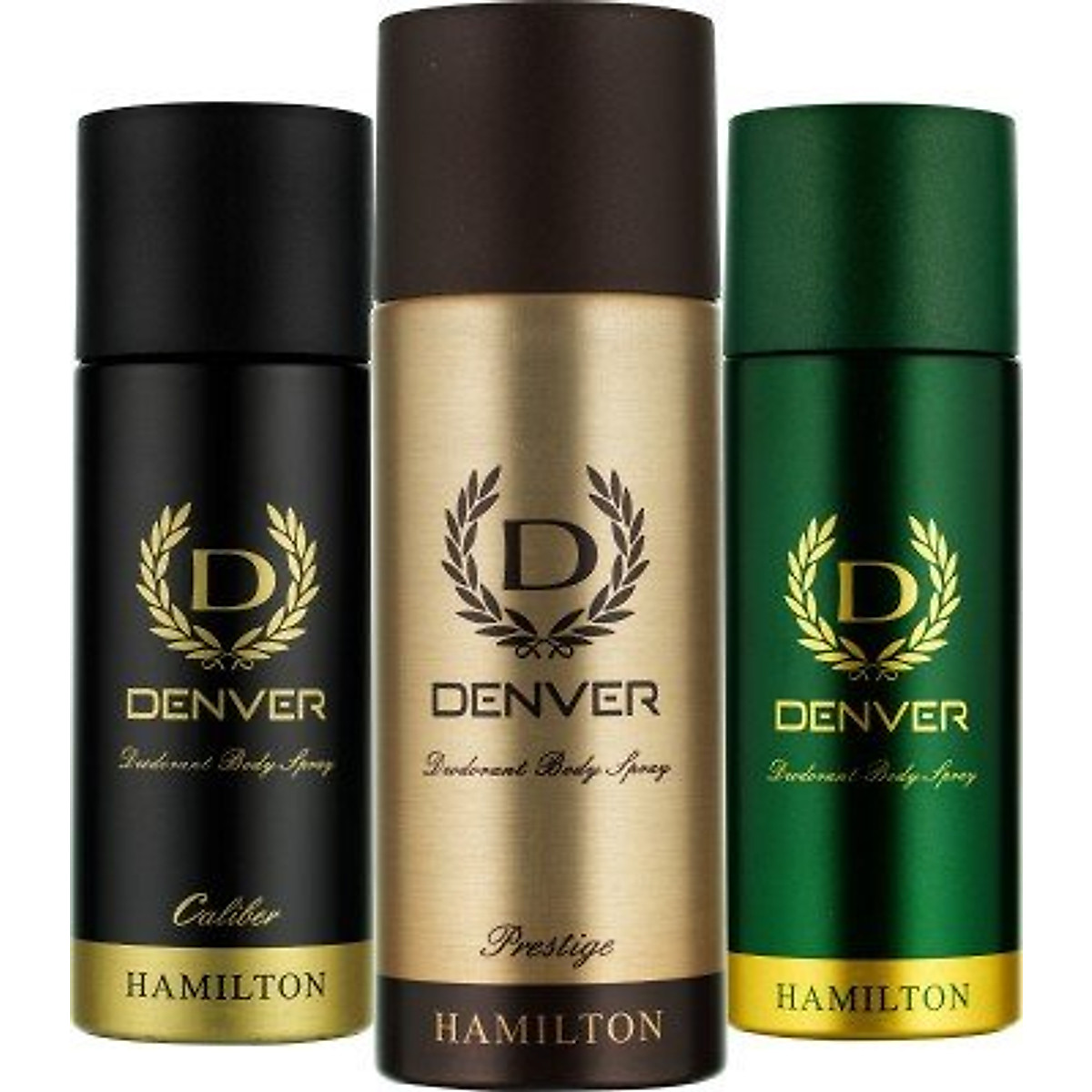 DENVER Denver Hamilton, Prestige and Caliber Deo Combo (Pack of 3) Deodorant Spray - For Men(165 ml)