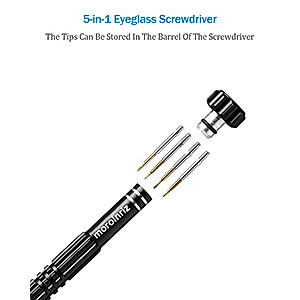 Eyeglass Repair Kit with Screws and Nose Pads, Pocket Size Optical Screwdriver, Micro Glasses Tightening/Fixing Tools, 4 in 1 Magnetic Small Screw Driver for Eye Glasses, Laptop, Watches, Electronics