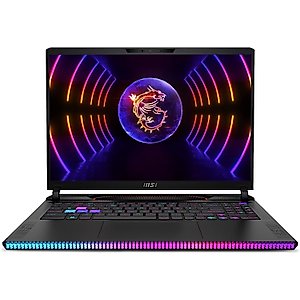 MSI Raider GE68HX 16" QHD+ (2560 x 1600) 240Hz Gaming Laptop - 13th Gen Intel Core i9-13950HX 24-Core up to 5.50 GHz CPU, 64GB DDR5 RAM, 512GB NVMe SSD, GeForce RTX 4070 8GB GDDR6, Windows 11 Home