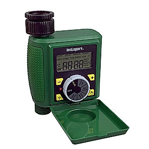 Instapark PWT-07 Outdoor Waterproof Digital Programmable Single Outlet Automatic On Off Water Faucet Hose Timer with Rain Delay and Manual Control