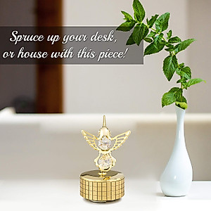 Matashi Valentine's Day Gift for Women - Swan Lake Wind-Up Music Box with 24K Gold Plated Crystal Studded Piano Figurine - Tabletop Showpiece for Home, Office, Living Room for Her