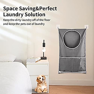 2 Pack Door Hanging Laundry Hamper Bag,Laundry Hamper Bags Collapsible, Over Door Laundry Bag,Large Hamper Clothes Storager for Space Saving Large Laundry Organizer Bag