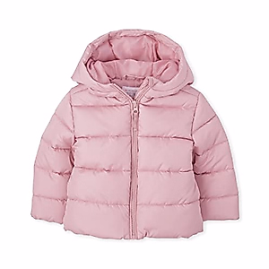 The Children's Place baby girls And Toddler Medium Weight Puffer Jacket, Wind-resistant, Water-resistant Jacket, Rose Quartz, 4T US