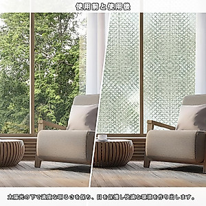 Qualsen Window Privacy Film, 3D Visual Appeal Frosted Glass Window Film, Static Clings UV Blocking Removable Window Clings for Home Office, Decorative Window Vinyl 17.4×78.7inch