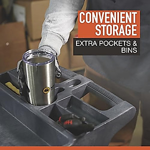 Ironton 500-Lb. Capacity 2 Tray Utility Cart, Maintenance-Free Structural Foam Construction Cargo Pushcart, Scratch Resistant, Easy to Clean Service Cart, 40in.W x 17in.D x 32 9/10in.H