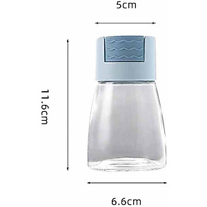 Salt and Pepper Shakers Precise Quantitative Push Type, Seasoning Bottle Dispenser Tank (Beige)