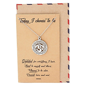 quan jewelry Yoga Necklace Om Pendant, Inspirational Gifts for Women