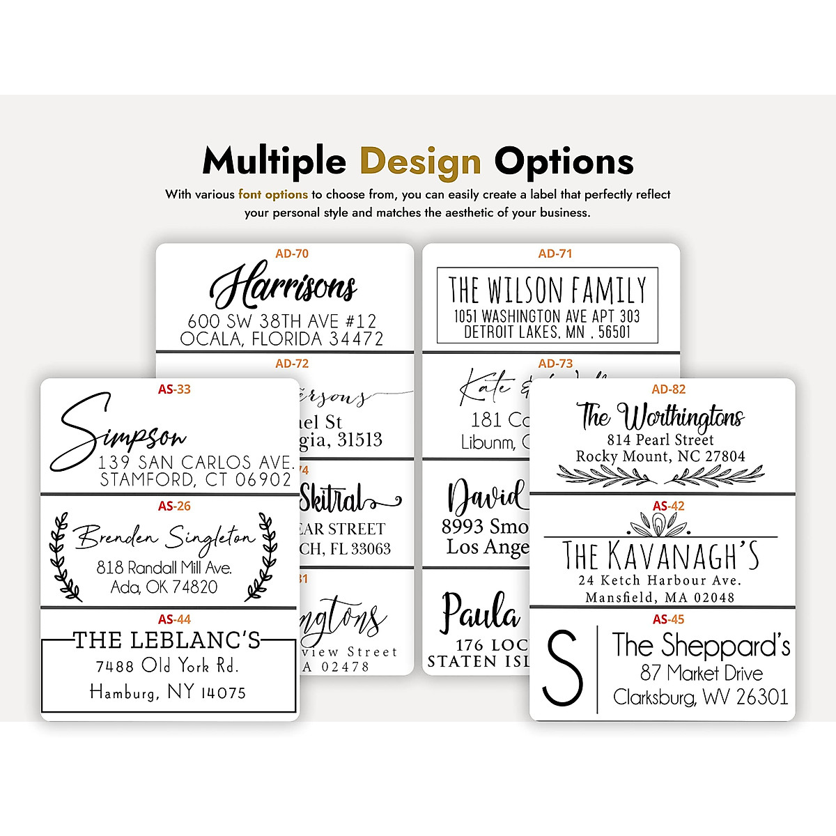 Return Address Labels Personalized, 250 Rolls, 2.6"L x .75"H - White Matte Finish Personalized Address Labels - Made in USA Return Labels Personalize Self Adhesive - Perfect Custom Address Labels