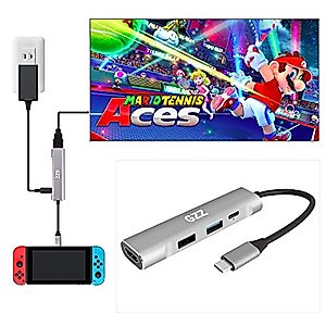 GZZ Upgraded USB Type C to HDMI Digital AV Multiport Hub, USB-C (USB3.1) Adapter PD Charger for Switch OLED/Nintendo Switch, Portable 4K HDMI Dock for Samsung DeX Travel TV Docking Station