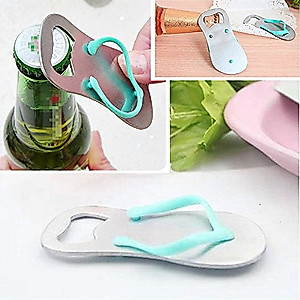 Glanzzeit Slipper Shaped Novelty Bottle Opener Stainless Steel Beer Wine Soda Can Opener Drink Hand Opener Kitchen Tool Bar Helper Wedding Party Favor Creative Gift (Mint green)