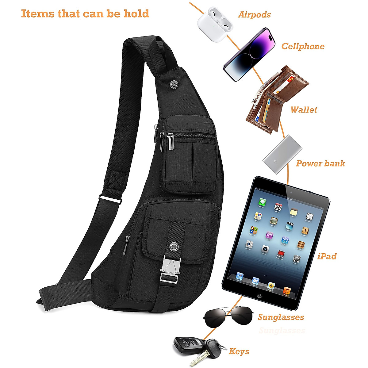 NICGID Sling Bag Chest Shoulder Backpack Crossbody Bags Casual Daypack for Men Women