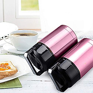 Food Jar Wide Mouth for Hot Food,304 Stainless Steel Leak Proof Double Wall Vacuum Insulated Soup Container with Handle Lid,27 oz BPA Free Thermos Lunch Box for Kids Adults (Pink)