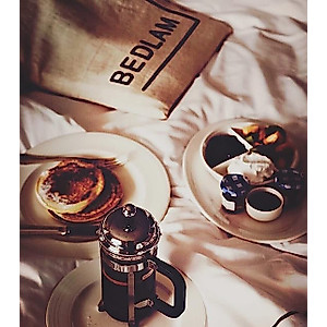 BEDLAM 100% Cotton Sheets - Hotel Style, Luxurious, 500 TC White Cotton Sheets with a Beautiful Black Trim - 6pcs Bed Sheets Set, Includes 4 Cotton Pillowcases - Queen Size Sateen Cotton Sheet Set