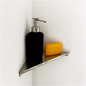 C&G BATHROOM SOLUTIONS Stainless Steel Corner Floating Shelves - Versatile and Durable Wall Corner Shelf - Rust Proof Bathroom Corner Shelves - Easy Install Corner Shelf Floating Design