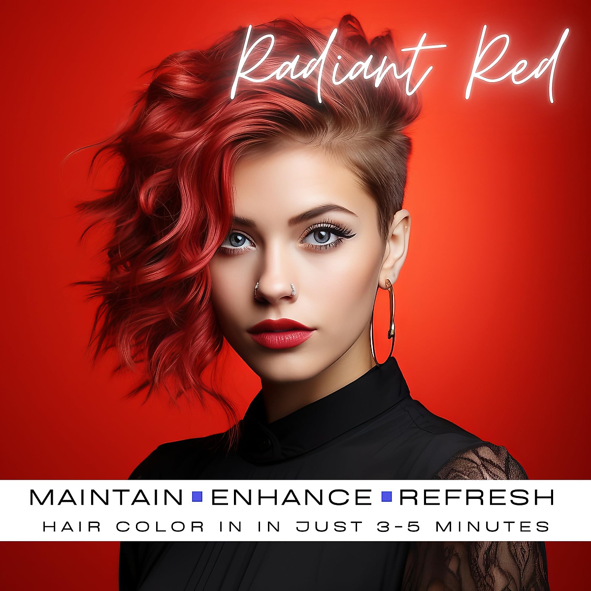 Watercolors INTENSE Semi Permanent Color Depositing Shampoo. Sulfate & Paraben Free to Maintain & Enhance Hair Color 8.5 oz - RED (1 Count)