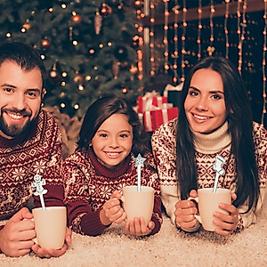 Eshylala 8 Pack Creative Christmas Spoon Stainless Steel Coffee Spoon Christmas Stirring Spoon Tea Spoon Soup Spoon, 5 Inch