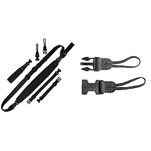 OP/TECH USA Camera Strap Kit with Uni-Loop System Connectors, Black