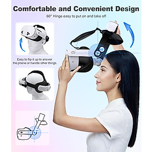 Kawaye for Meta Quest 3S/Quest 3/Quest 2 Head Strap, Adjustable Head Strap for Elite Strap, VR Headset Strap Enhanced Support&Comfort&Reduce Pressure