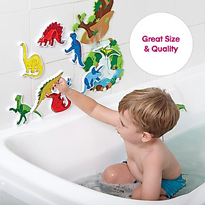 Edushape Magic Creations Foam Sticker Imaginative Bath Tub Activity Play Set, Dinosaurs