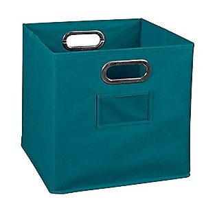 Cheer Home Storage Foldable Fabric Cube Storage Bin- Teal