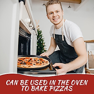 8 Pieces Pizza Pan With Holes 12 Inch Round Pizza Pan Carbon Steel Perforated Non-Stick Tray Tool Pizza Storage Container Nonstick Baking Supplies Home Restaurant Kitchen Steel Crisper Pizza Pan Set