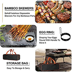 Griddle Accessories Kit,121PC Grill Griddle Accessories Set for Camp Chef, Professional Flat Top Griddle Accessories Tool Kit with Slotted Spatula, Scraper, Bottle, Tongs, Egg Ring (A)