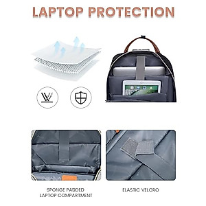 LOVEVOOK Laptop Backpack for Women, Large Capacity Travel Work Bags, Anti-theft Business Computer Backpacks Purse with 15.6 Inch Laptop Compartment, Casual Hiking Daypack, Black-Brown