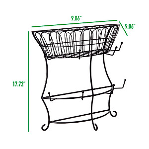 Mind Reader Alloy Collection Single Serve Coffee Storage and 8 Mug Rack, 22 Pod Capacity, Countertop Organizer, Metal, Black
