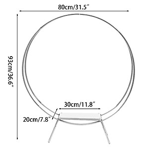 LOYALHEARTDY Wedding Arch Cake Stand Metal Flower Stand Cupcake Holders Stand Dessert Display Decorative Background Wedding Reception Events Party Decorations (80CM/Silver-B)
