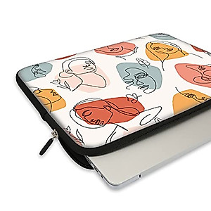 Lapac Abstract Faces Sketch Laptop Sleeve Bag 15-15.6 Inch, Water Repellent Neoprene Light Weight Computer Skin Bag, Colorful Notebook Carrying Case Cover Bags for 15/16 Inch MacBook Pro, MacBook Air