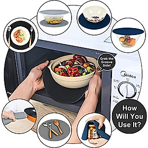 Silicone Microwave Mat Heat Resistant Multifunctional Mat, Splatter Guard, Trivet, Hot Pad, Pot Holder Round 12 Inch, 2 Pcs