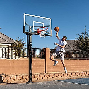 Lifetime 60" In-Ground Basketball Hoop, Mammoth Lift Adjustable Height, Tempered Glass Backboard Bolt Down System