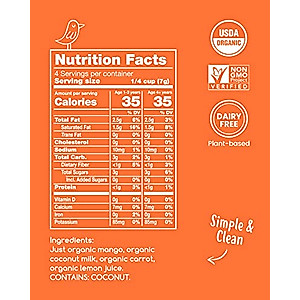 Amara Smoothie Melts - Mango Carrot - Baby Snacks Made With Fruits and Vegetables - Healthy Toddler Snacks For Your Kids Lunch Box - Organic Plant Based Yogurt Melts - 6 Resealable Bags