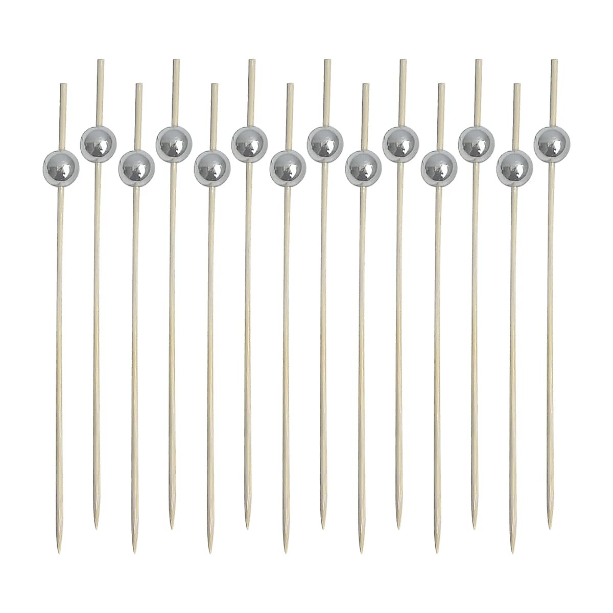 100PCS Fancy Cocktail Toothpicks Cocktail Picks，Cocktail Skewers Olives Appetizers for Wedding Party Toothpicks (Silver)