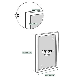 Opposite Wall - 50x70 cm - Black Solid Oak Wood Picture Frame - Lightweight, Versatile & Shatterproof - Wall Hanging Photo or Poster Frame - Wall Decor for Office, Gallery & Home, 19 3/4 x 27 1/2 in.