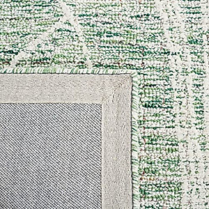 SAFAVIEH Metro Collection Area Rug - 8' x 10', Green & Ivory, Handmade Floral Wool, Ideal for High Traffic Areas in Living Room, Bedroom (MET875Y)