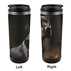 Black Labrador Travel Coffee Mug Stainless Steel Water Bottles Insulated Water Bottle Travel Mug Insulated Tumblers Travel Coffee Tumbler 12 Oz Coffee Tumbler Travel Cup