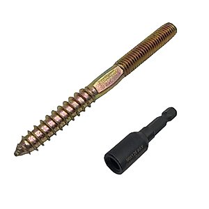 10pcs M8X90mm Double Thread Self Tapping Screws for Furniture Connector Sofa and Stair Fittings with 1pcs Thread Hanger Bolt Driver