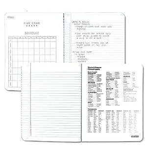 Five Star Composition Notebooks, 6 Pack, College Ruled Paper, 9-3/4" x 7-1/2", 100 Sheets per Comp Book, Black, Red, Green, Blue, White, Purple (72944)