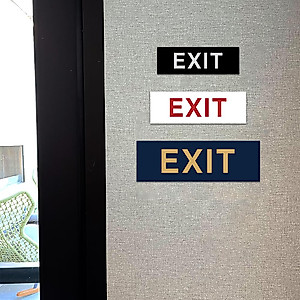 All Quality Basic Exit Wall or Door Sign - Simple & Clear To Ensure Safety | Easy to Install - Brushed Gold - Small (1 Pack)